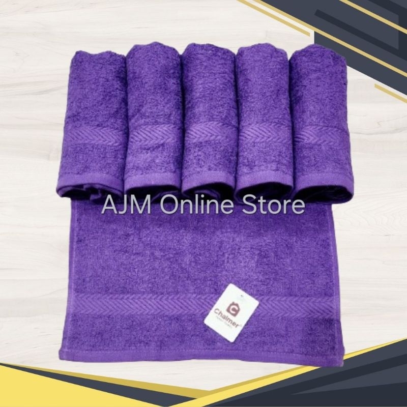 Jual Handuk muka katun chalmer size 30 x 70 cm signature ungu. | Shopee ...