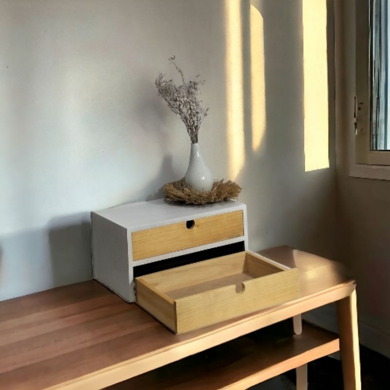 Jual Rak susun laci kayu/storage desk organizer/rak laci kotak ...