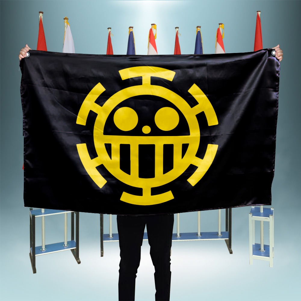 Jual Bendera Heart Trafalgar Law One Piece Jolly Roger - Wall Decor ...