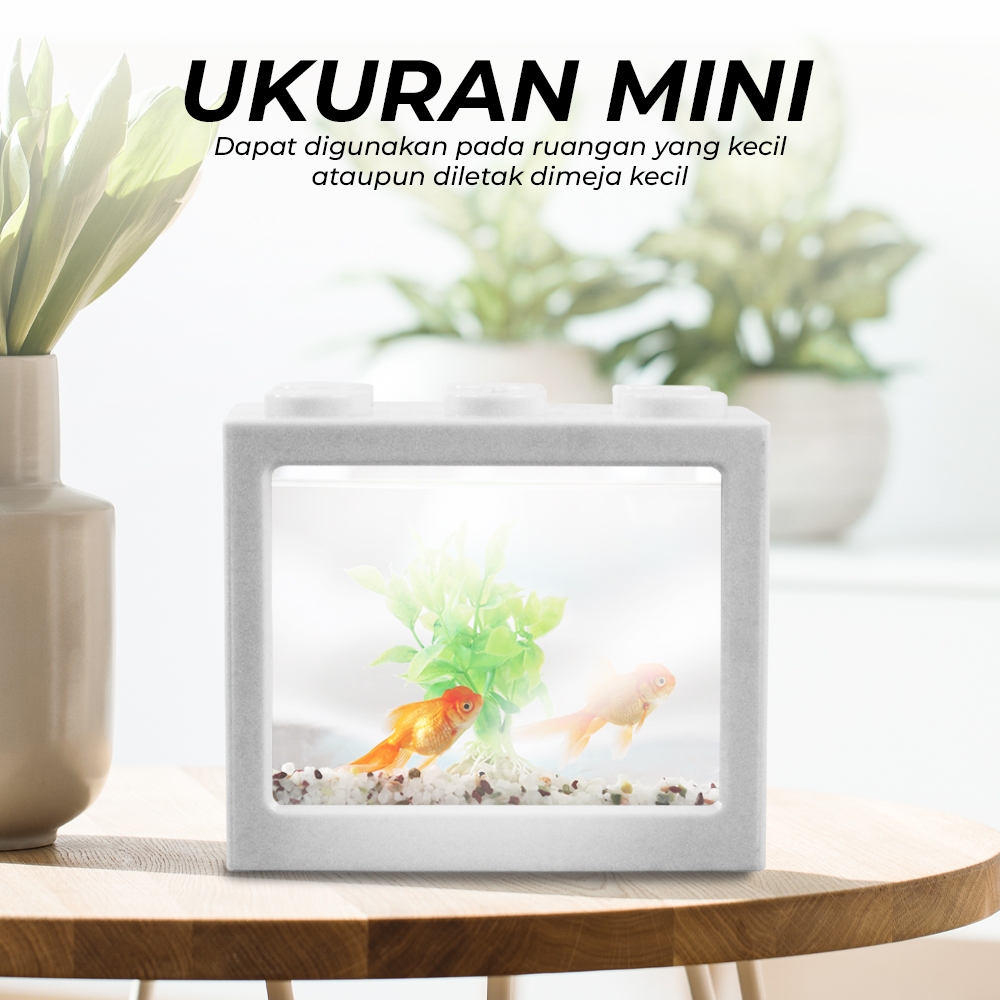 Jual Aquarium Mini Lego Block 4 Sisi 12x8x10cm Dengan Lampu LED ...