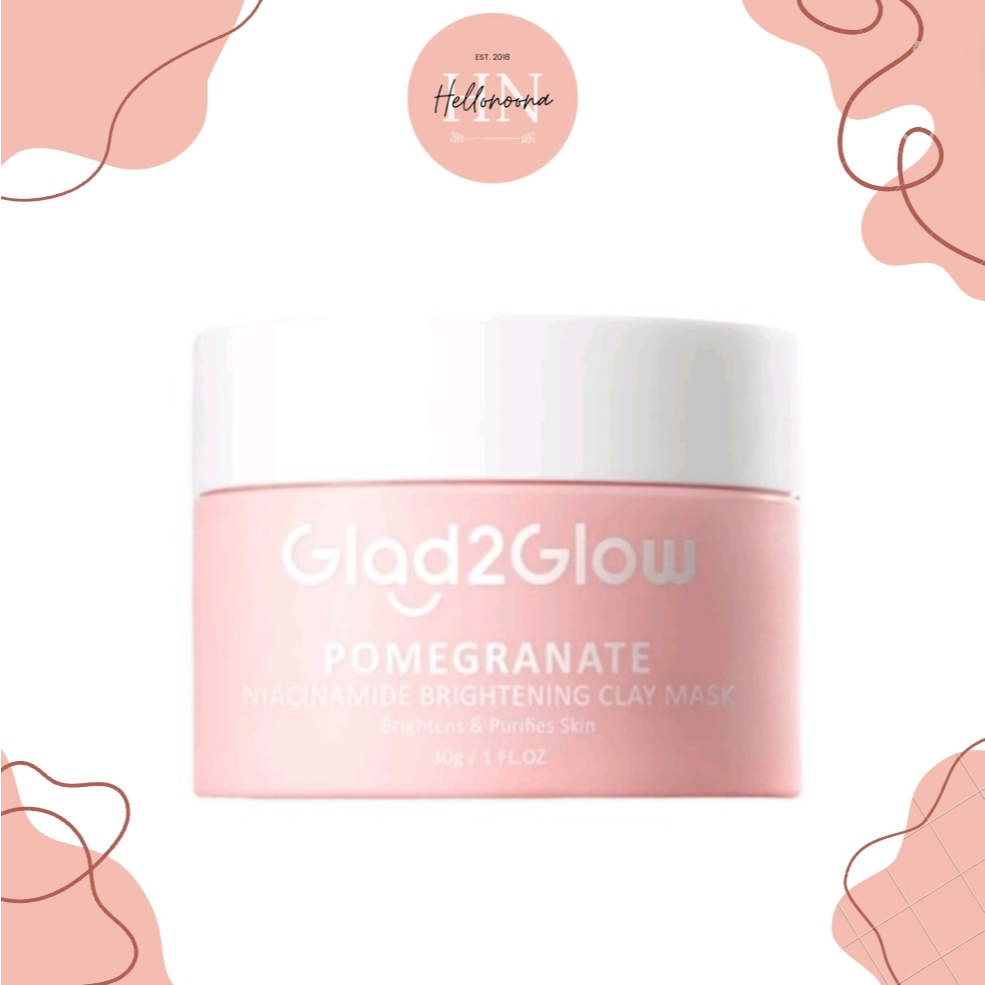 Jual GLAD2GLOW - Pomegranate Niacinamide Brightening Clay Mask 30gr | Shopee Indonesia
