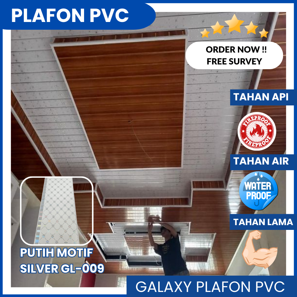 Jual Plafon PVC Elegan Putih Motif Silve/Distributor Plafon PVC Murah ...