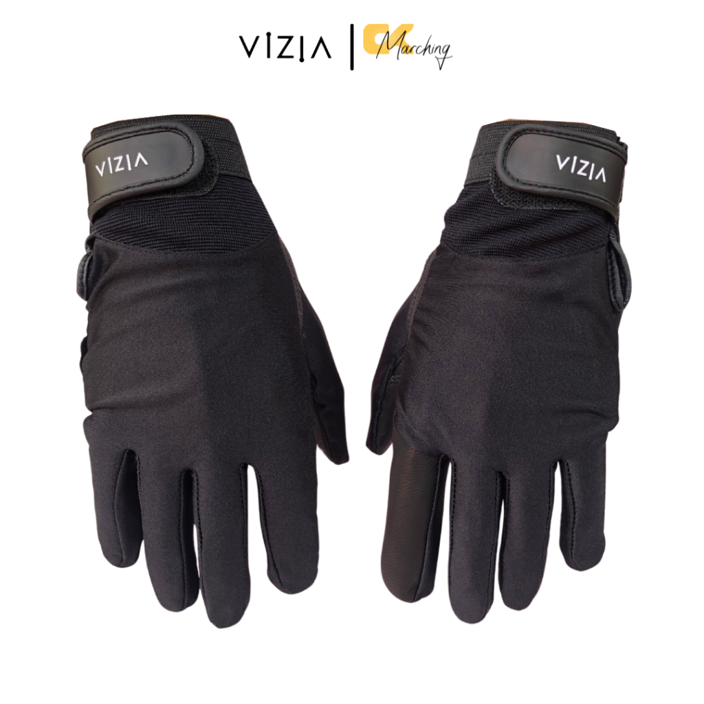 Jual Vizia Gloves Full Finger Leather for Marching Brass - Black ...