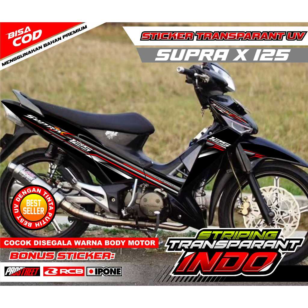 Jual STRIPING VARIASI HONDA SUPRA X 125 / STICKER LIST MOTOR SUPRA X ...