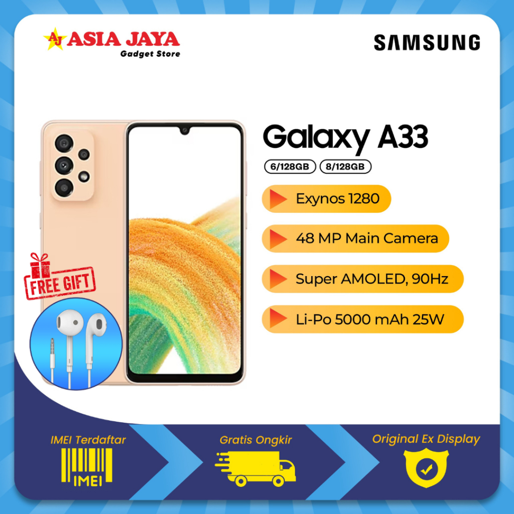 Jual [EX DISPLAY] PROMO TERMURAH SAMSUNG GALAXY A33 5G RAM 6/128GB 8/128GB NFC 48MP Quad Camera ...