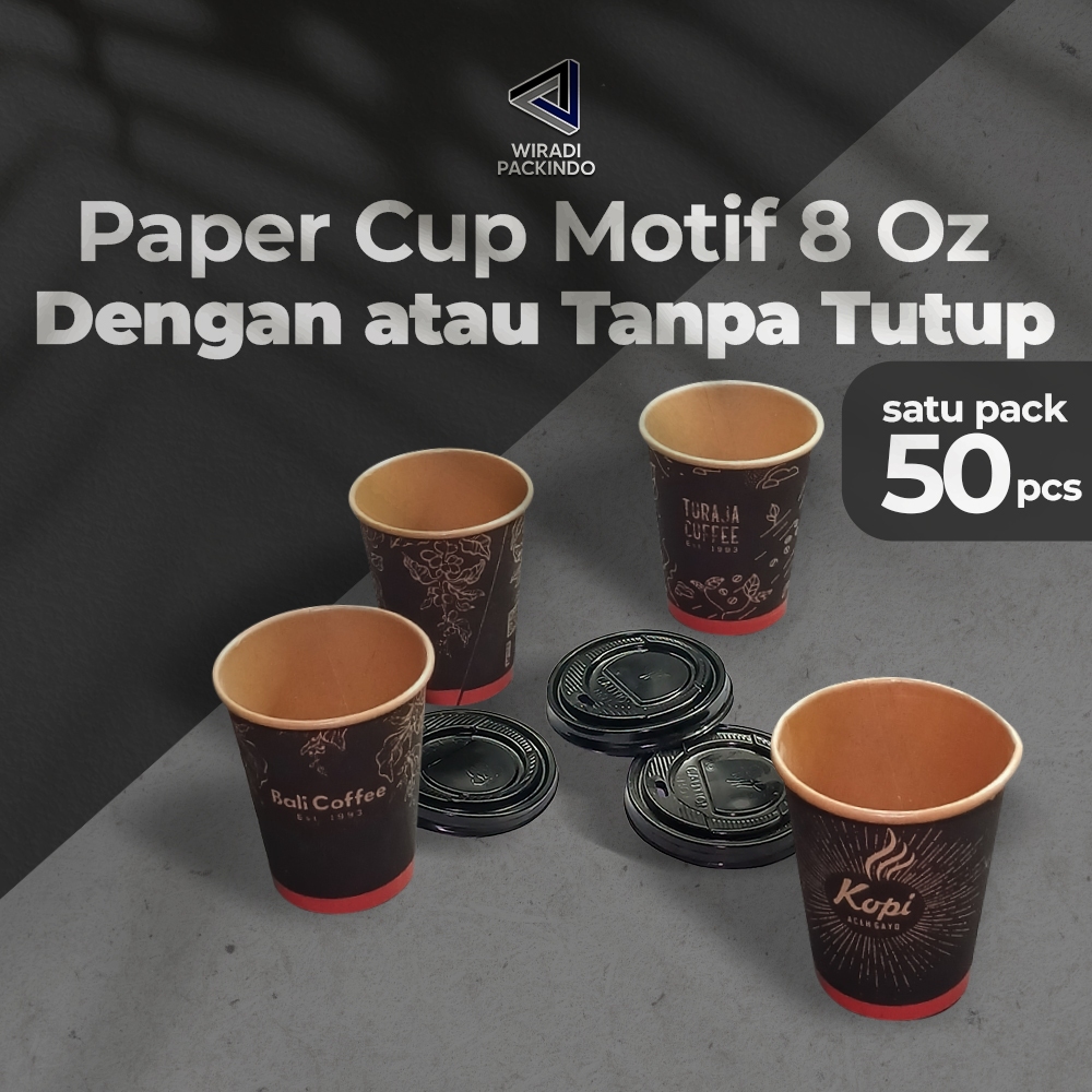 Jual Paper cup 8 Oz / Gelas kertas kopi 80z / cup tahan panas 240ml coffee teh tea | Shopee ...