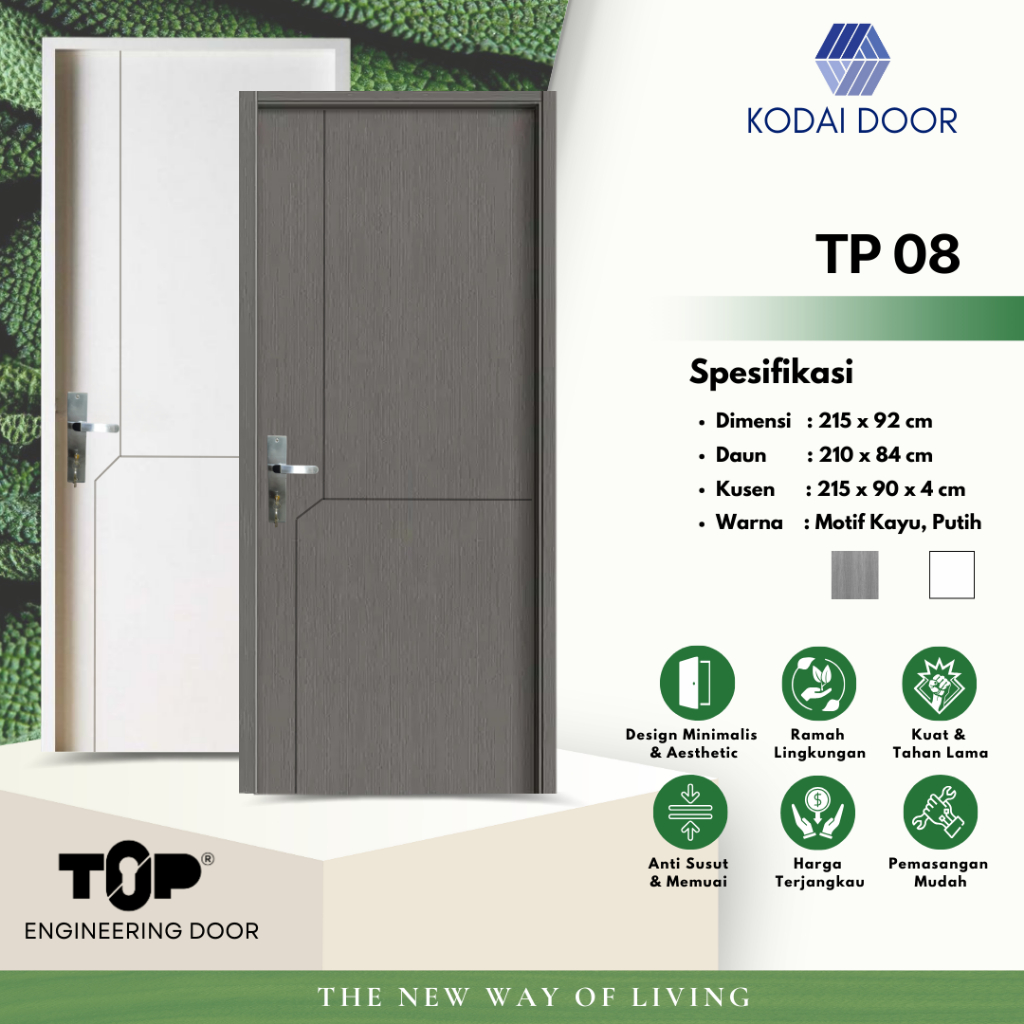 Jual Pintu Kamar Kayu Engineering HDF KODAI TP SERIES | Shopee Indonesia