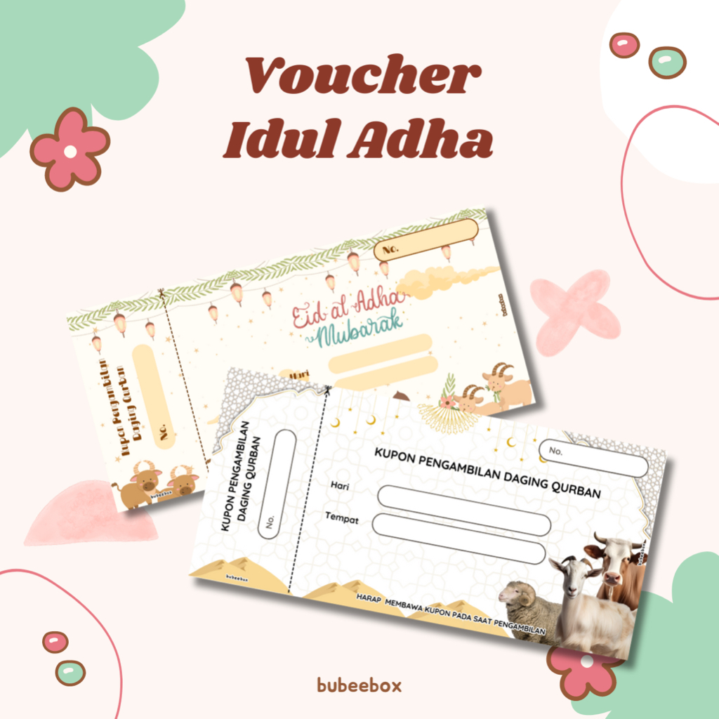 Jual Kupon Voucher Pengambilan Kurban Custom Idul Adha 1 pack isi 50 pcs / Cetak Voucher ...
