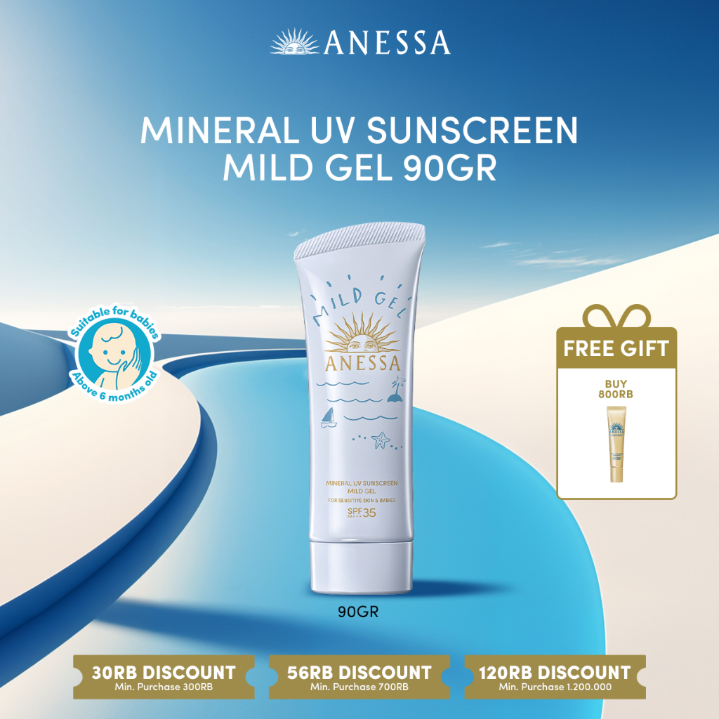 Jual Anessa - Moisture UV Sunscreen Mild Gel 90g - Sunscreen Kulit Normal / Kering SPF 35+ PA ...