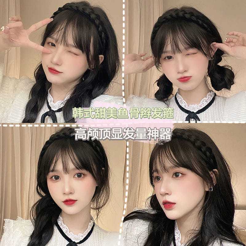 Jual laristerus79 PONI BANDO KEPANG wig poni rambut palsu kepang tulang ...