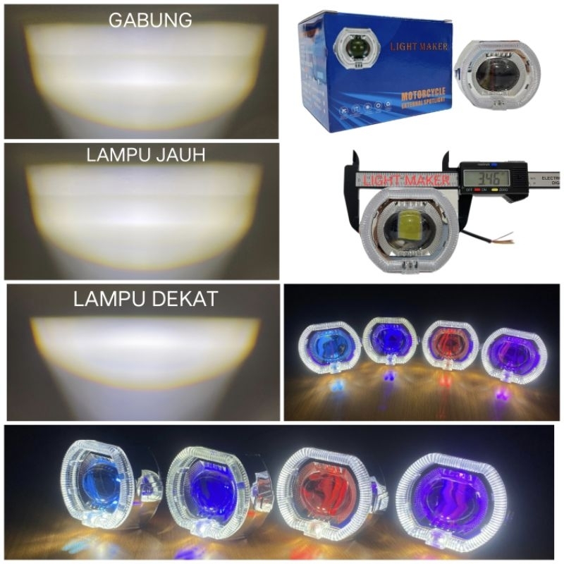 Jual Lampu Utama Motor Projie Ala Ala Biled Light Maker 3.5 Inch 45 ...