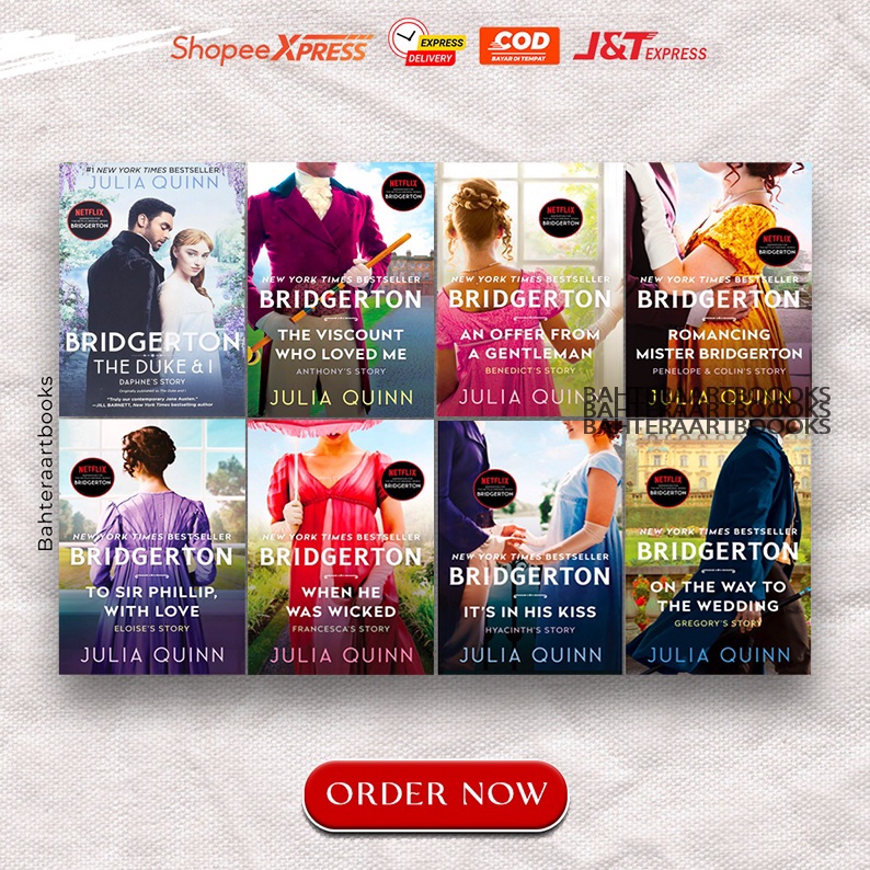 Jual KODE B8S BRIDGERTON 8 book series by Julia Quinn English Version ...