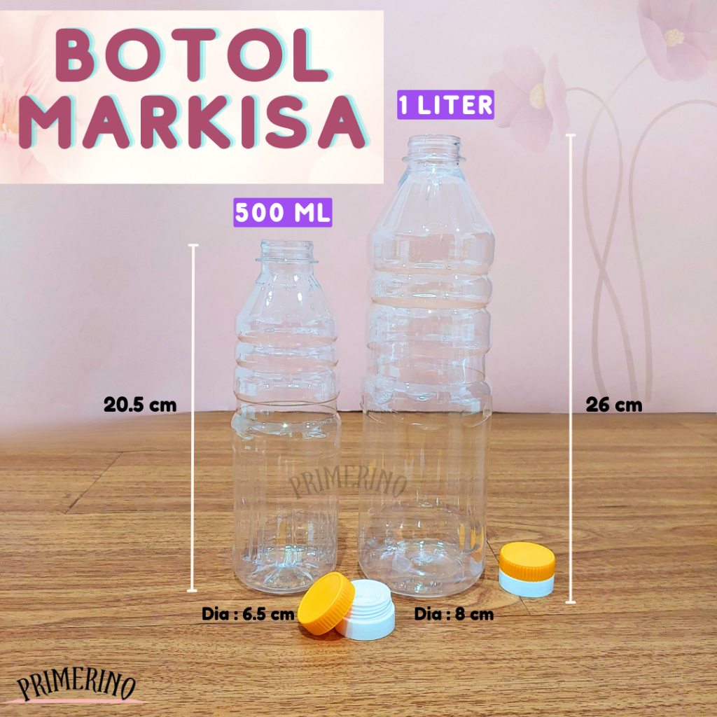 Jual BOTOL MARKISA 500 ML dan 1 LITER / BOTOL PLASTIK BAHAN TEBAL ...