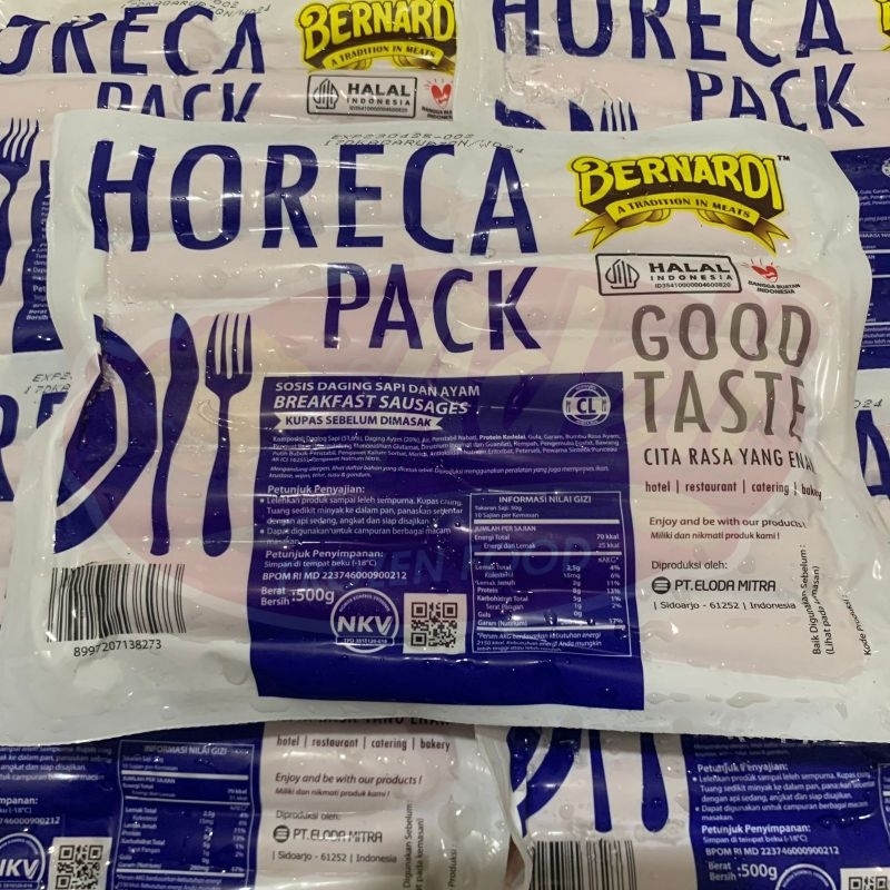Jual BERNARDI Sosis Daging Sapi dan Ayam Horeca Pack CL 500gr Breakfast ...