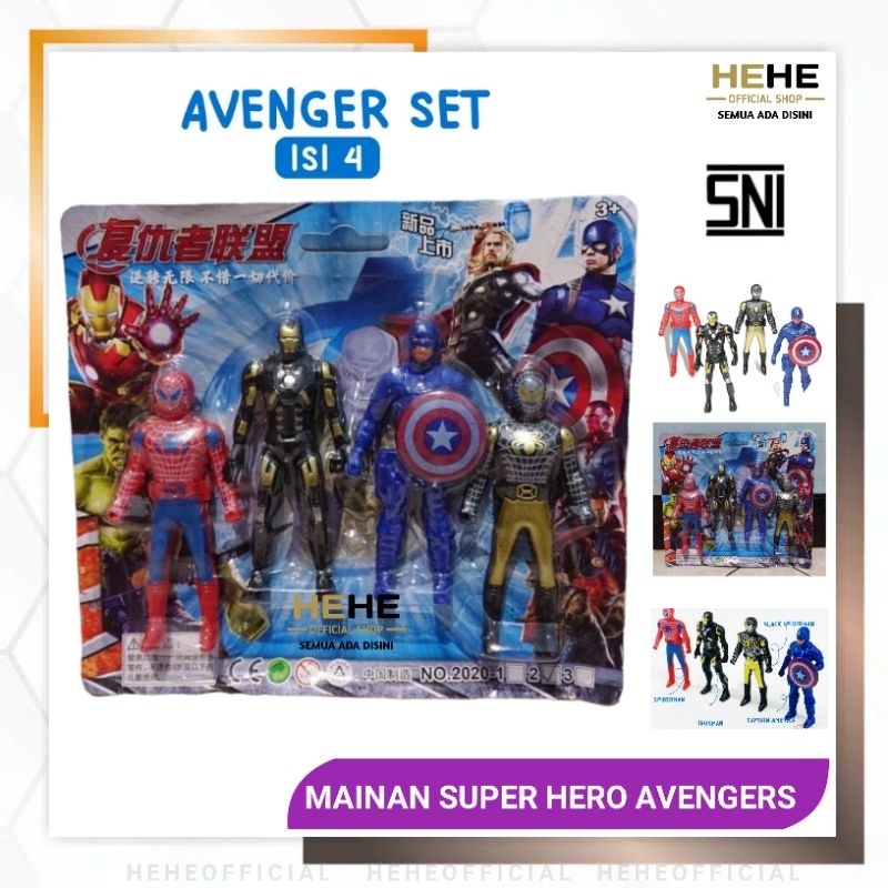 Jual Mainan Superhero Avengers Isi 4 Mainan Anak Laki Laki 1 Set Isi 4 ...