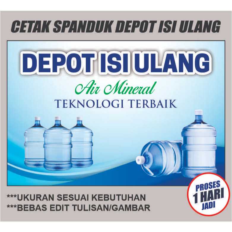 Jual CETAK SPANDUK BANNER DEPOT ISI ULANG GALON CUSTOM | Shopee Indonesia