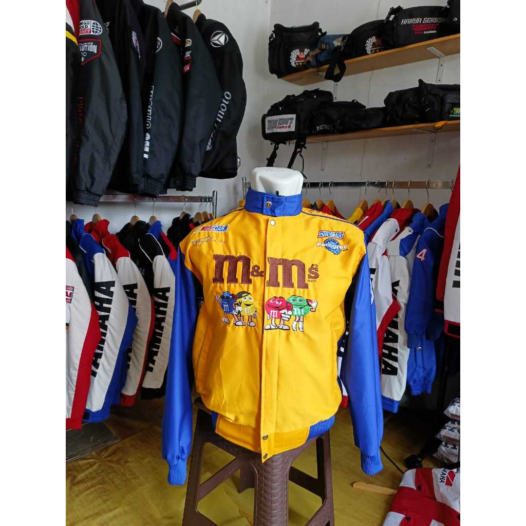 Jual Jaket Nascar M&M Racing Kuning Biru Logo bordir Harga Murah dan ...