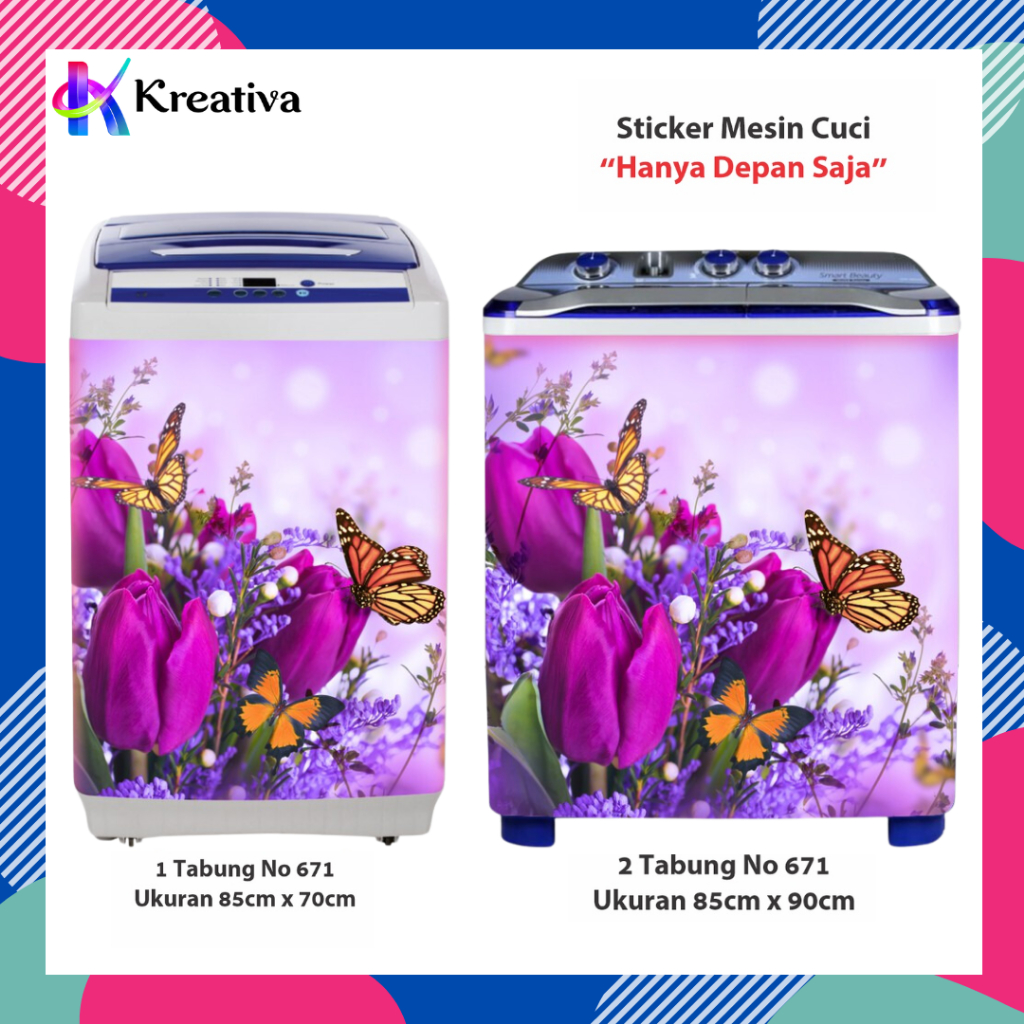 Jual Stiker Mesin Cuci Bunga TULIP UNGU | Shopee Indonesia