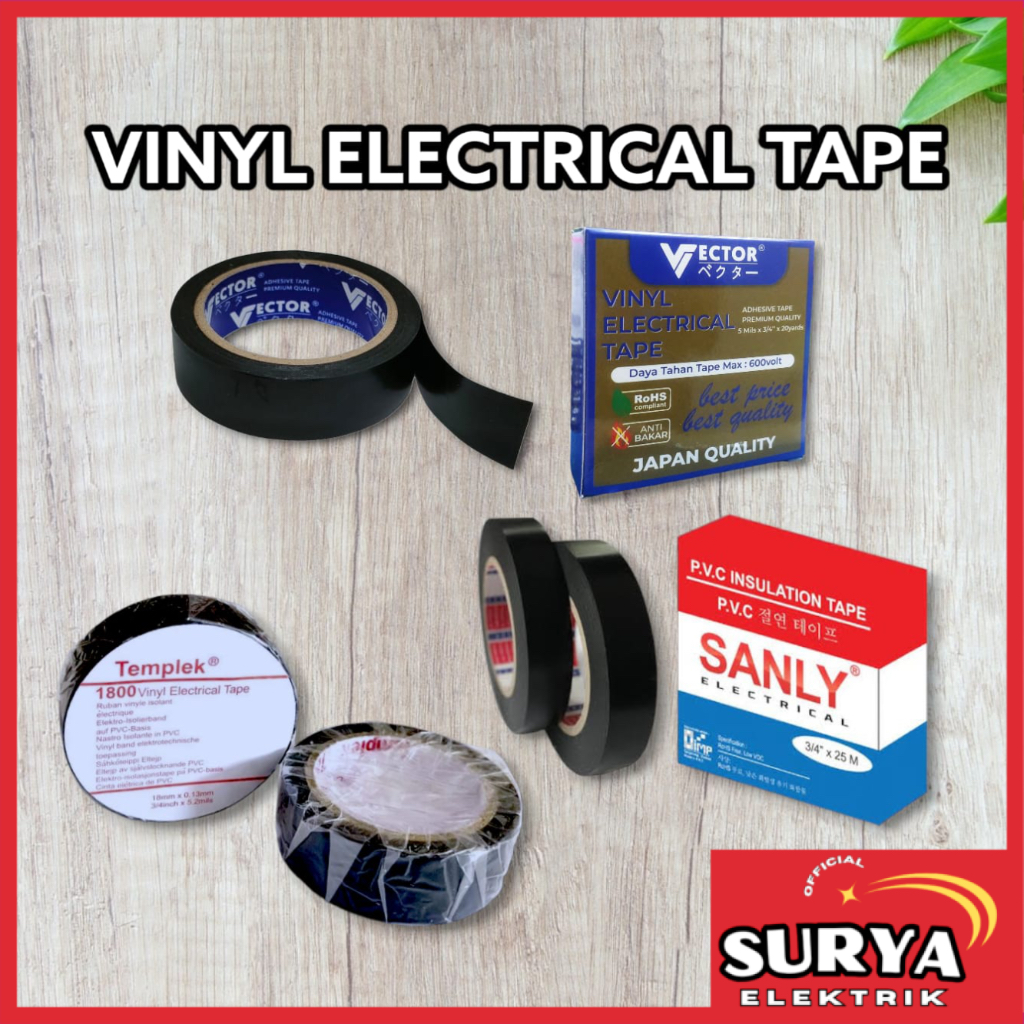 Jual Isolasi Kabel Listrik Hitam TEMPLEK / VECTOR / SANLY / HARMONY ...