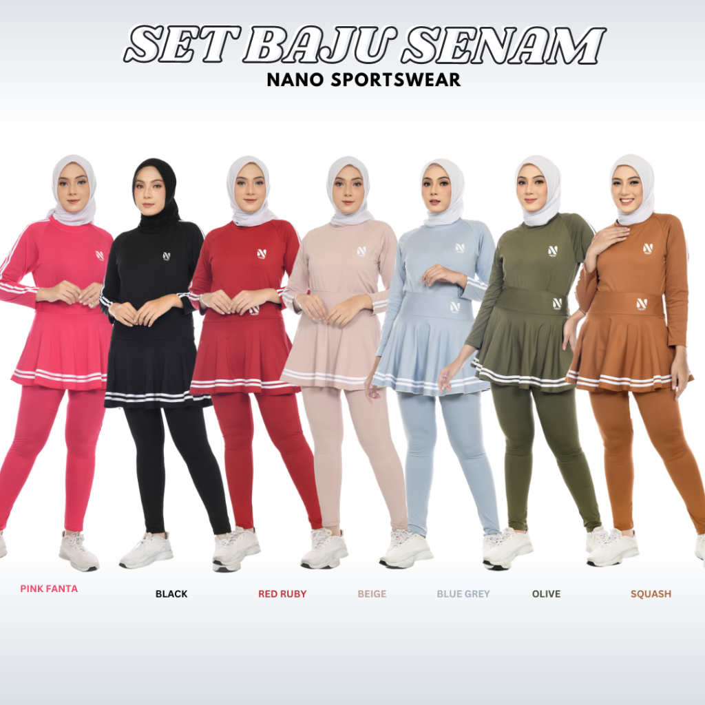 Jual NANO SPORTSWEAR Baju Senam Muslim Wanita / Baju olahraga wanita ...