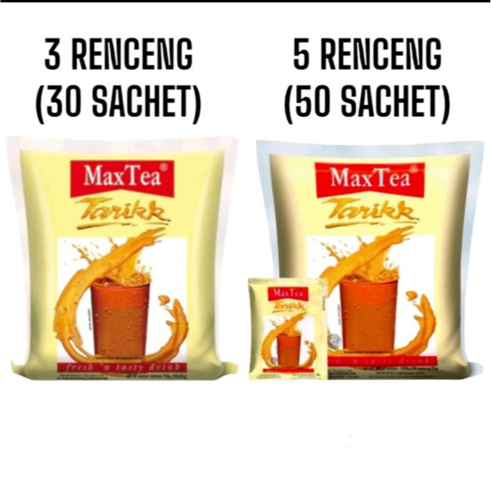 Jual [1PACK] MAX TEA TEH TARIK 1 PACK (50 SACHET @25G) dan (30 SACHET @25G) | Shopee Indonesia