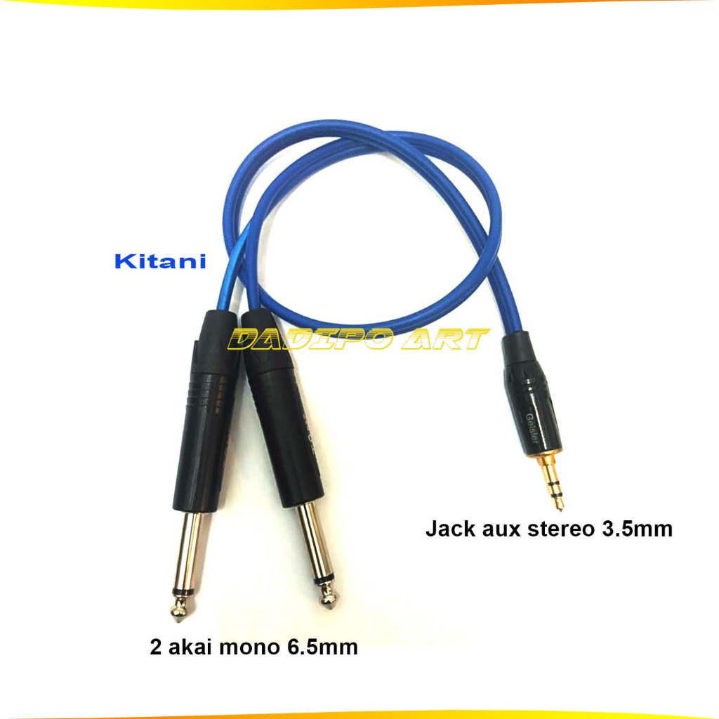 Jual Jack Audio Mini Stereo 3.5mm to 2 Akai Mono 6.5mm Panjang 50cm ...