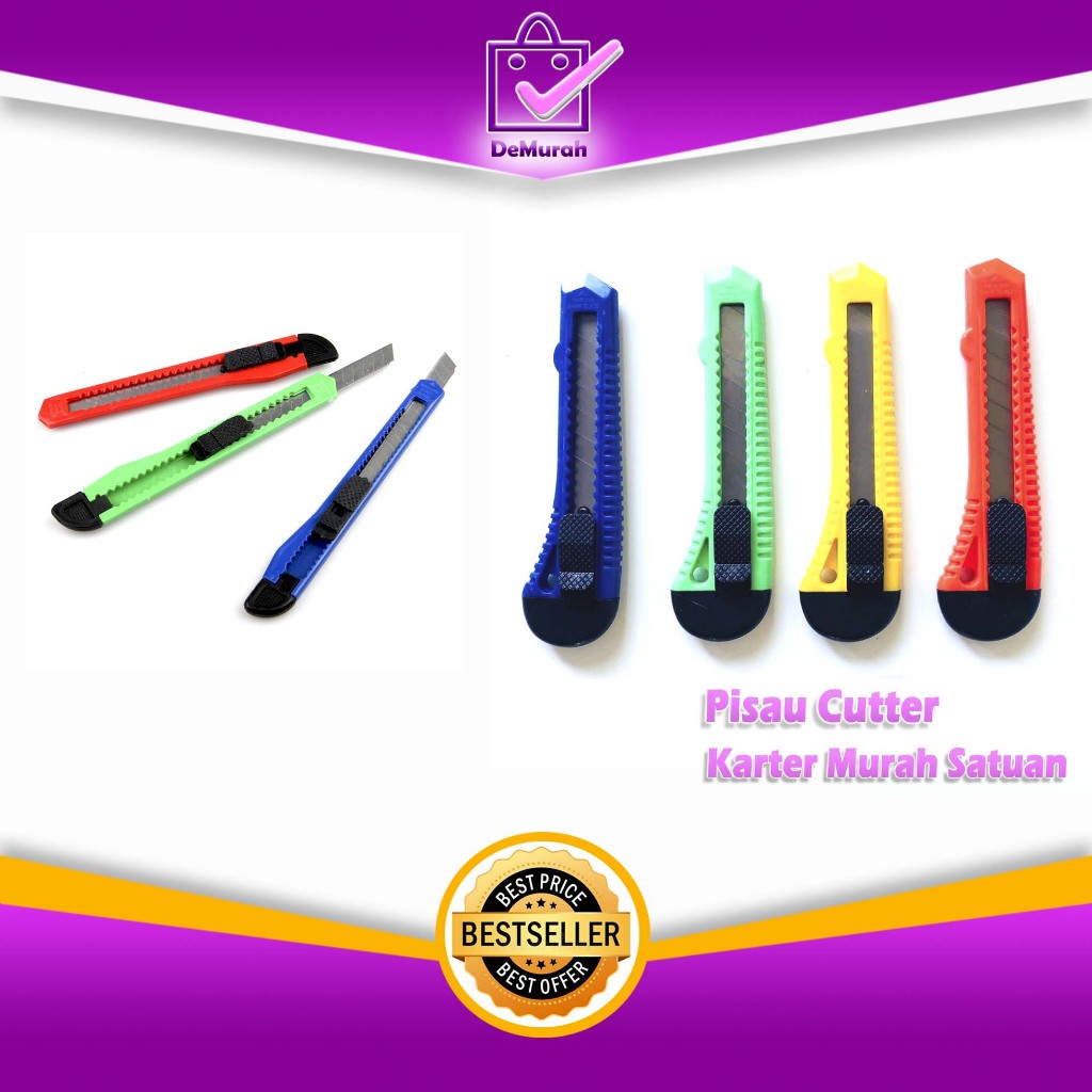 Jual Pisau Cutter Karter Murah Satuan Ecer Pisau Kater Besar Kecil A073 ...