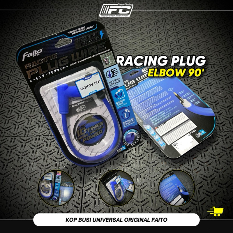Jual RACING PLUG WIRE KABEL BUSI & KEPALA BUSI ELBOW 90° UNIVERSAL ...