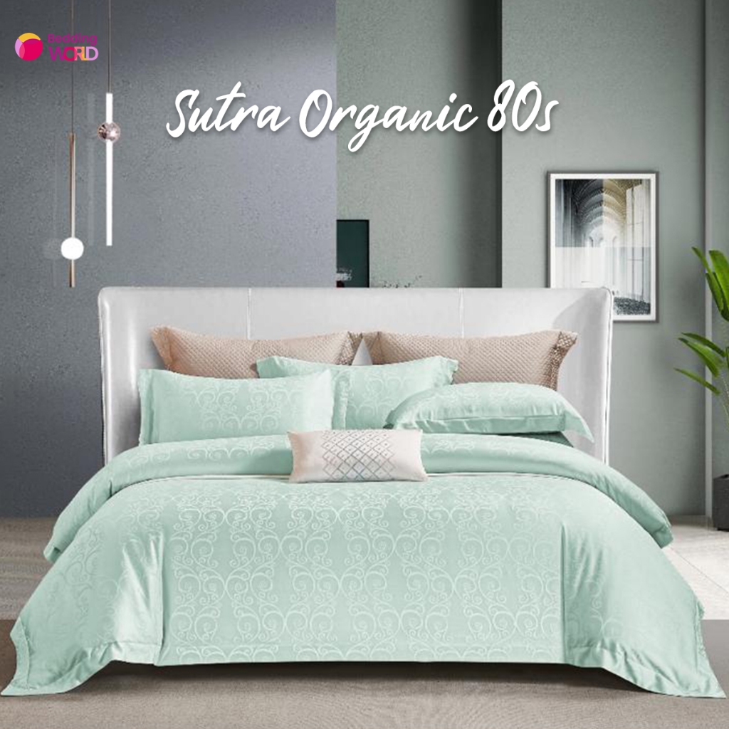 Jual Sprei Set Sutra Organic Jacquard 80s / Sprei mewah sutera / Sprei ...