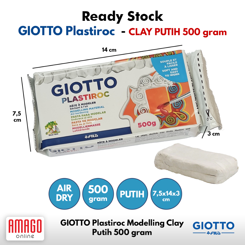Jual Giotto PLASTIROC Modelling Clay 500 gr White - Tanah liat lebih ...