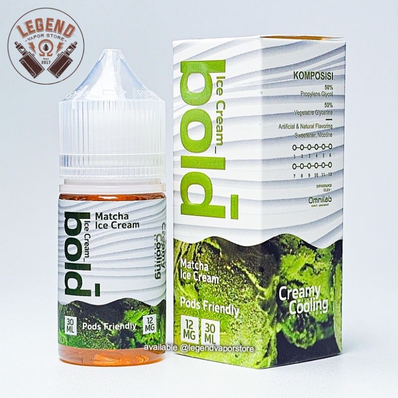 Jual SALT NIC - LIQUID BOLD Matcha Ice Cream 30ML 12MG AUTHENTIC ...