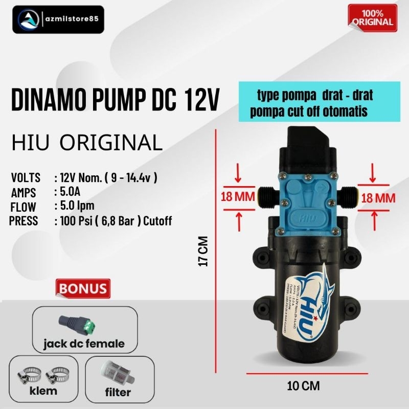 Jual DINAMO HIU PUMP DC 12 V POMPA AIR CUCI MOTOR MOBIL SPRAYER STEAM ...