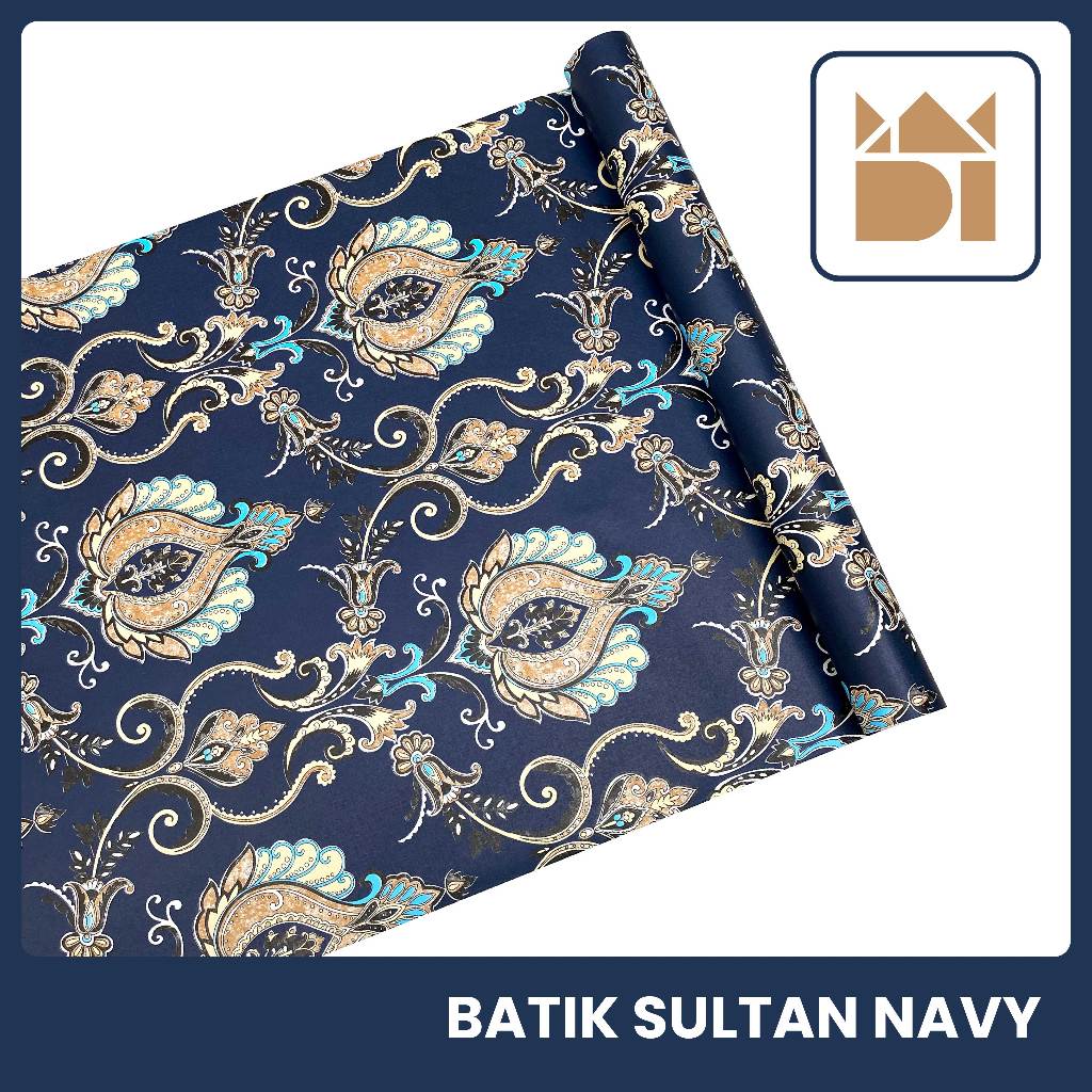 Jual Adipati Official Store - Wallpaper Motif Batik Sultan Navy Ukuran ...