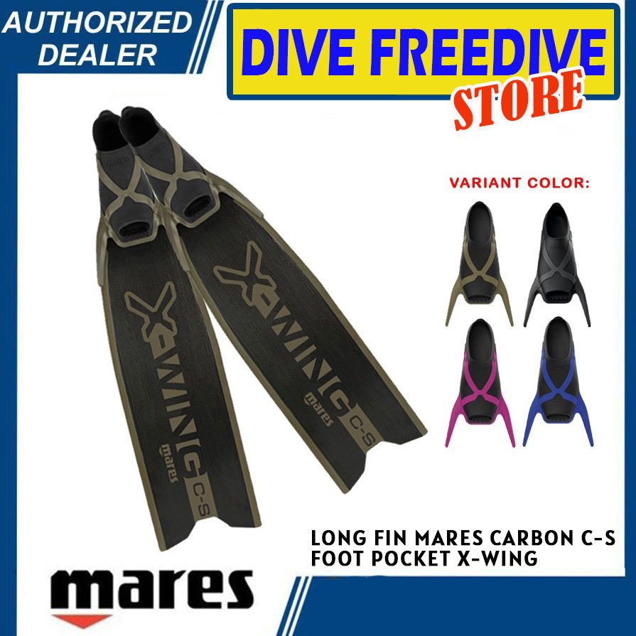 Jual Long Fin Mares Carbon C-S Foot Pocket X-Wing B-Fins Kaki Katak ...