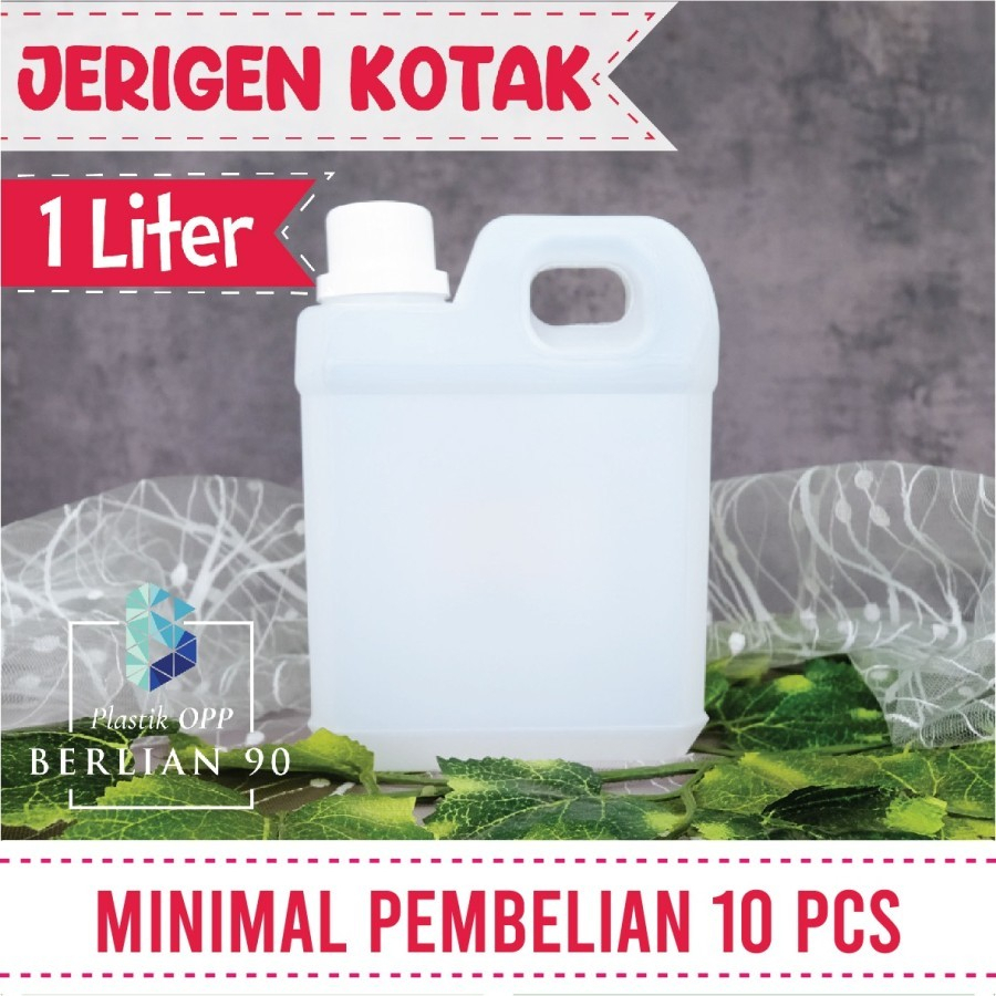 Jual Jerigen 1 Liter Botol Jerigen Kotak 1000ml Natural isi 5pcs ...