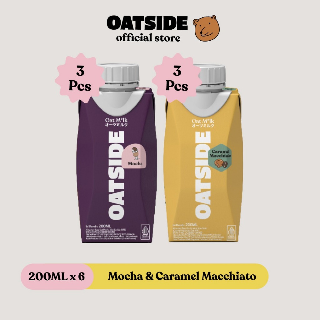 Jual OATSIDE Mini Cap Mix Mocha & Caramel Macchiato 200ml (6pcs ...