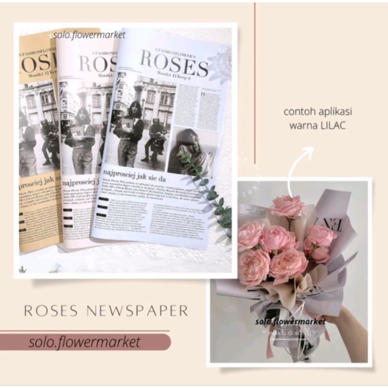 Jual Cello Roses newspaper motif koran isi 5 lembar | Shopee Indonesia