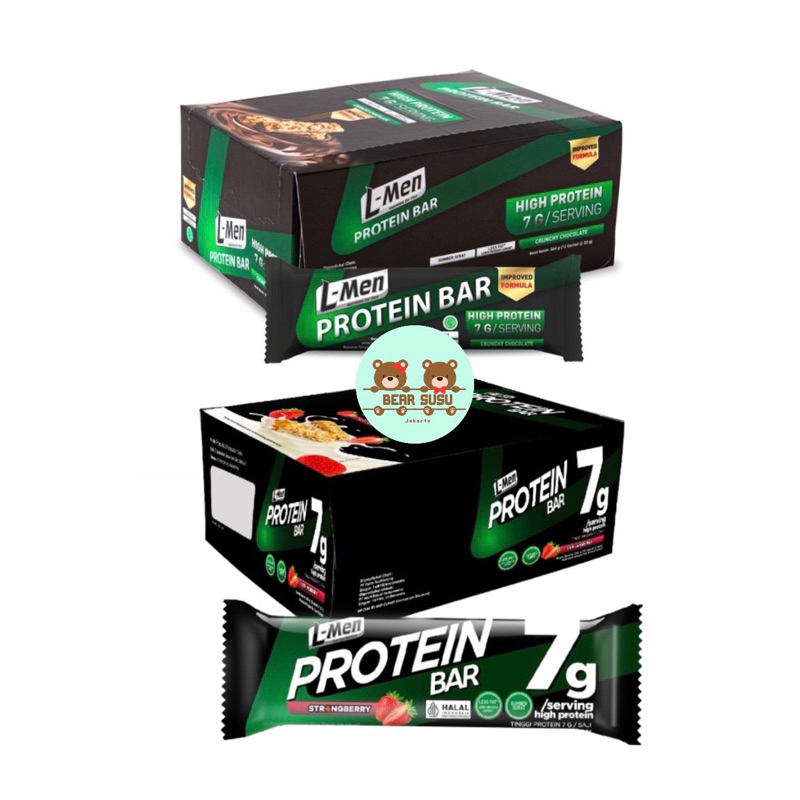 Jual L-Men Protein Bar Crunchy Chocolate & Strawberry 12 sachet ...