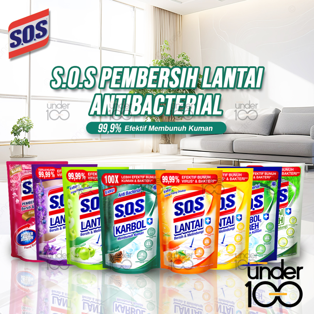 Jual Under100 SOS Lantai Karbol Anti Bacterial – Refill – All Varians ...