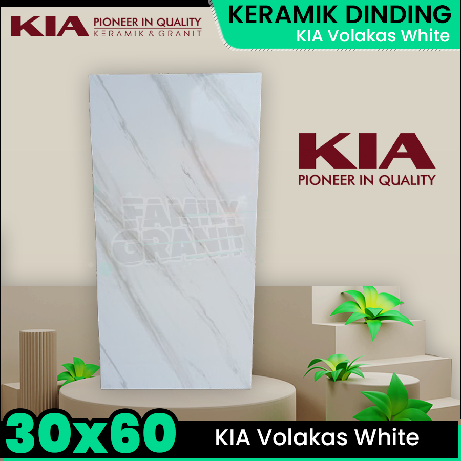 Jual Keramik Dinding 30x60 KIA Volakas White Motif Marmer Carara Glossy | Shopee Indonesia