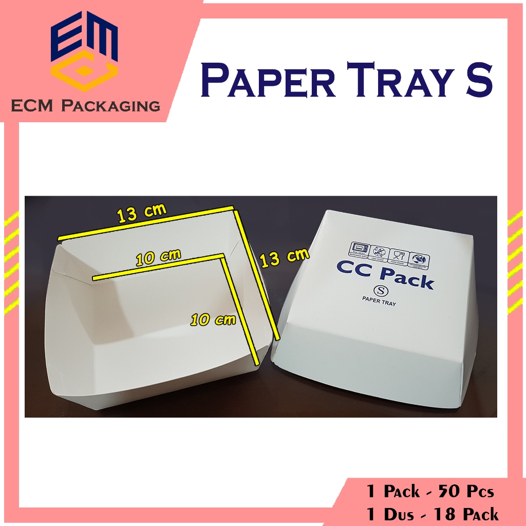 Jual Food Tray S / Paper Tray S Putih Polos 50pcs | Shopee Indonesia