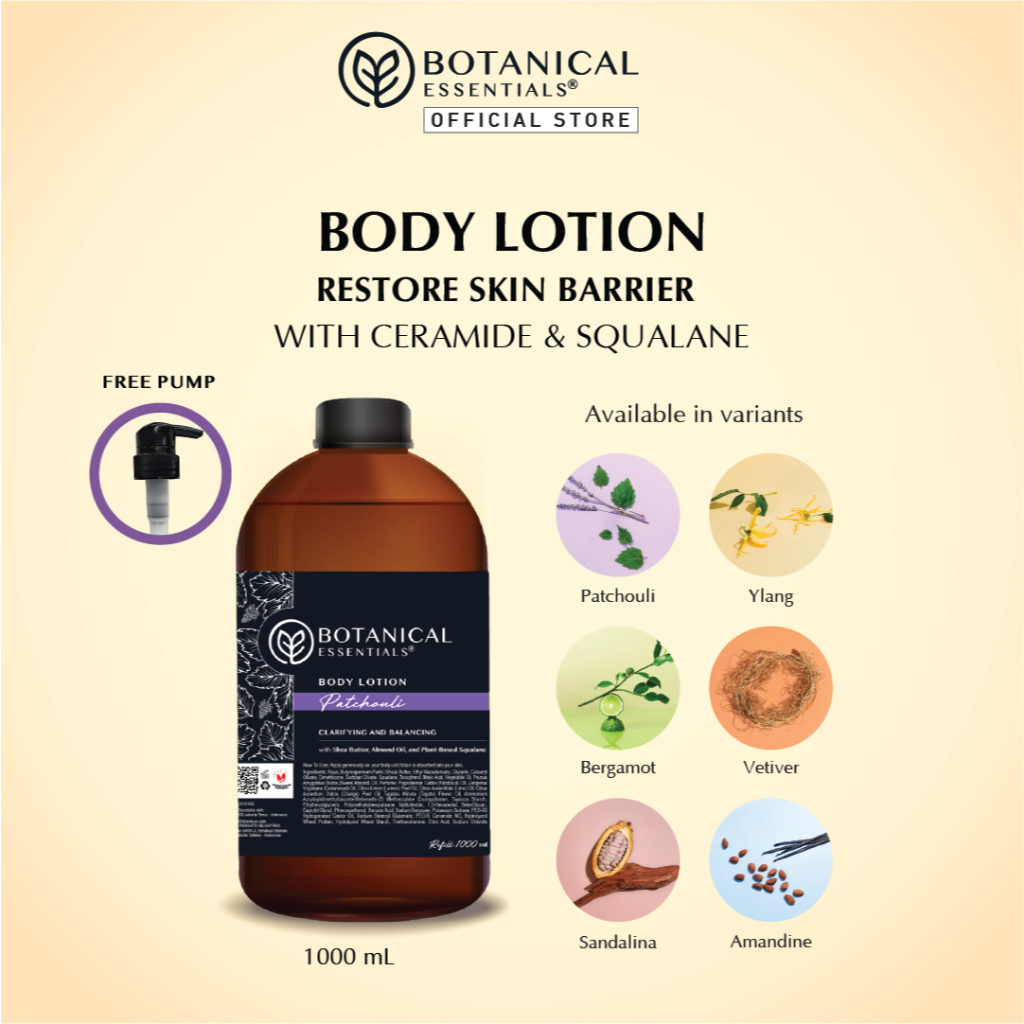Jual Botanical Essentials - Body Lotion Refill 1L With Pump | Shopee ...