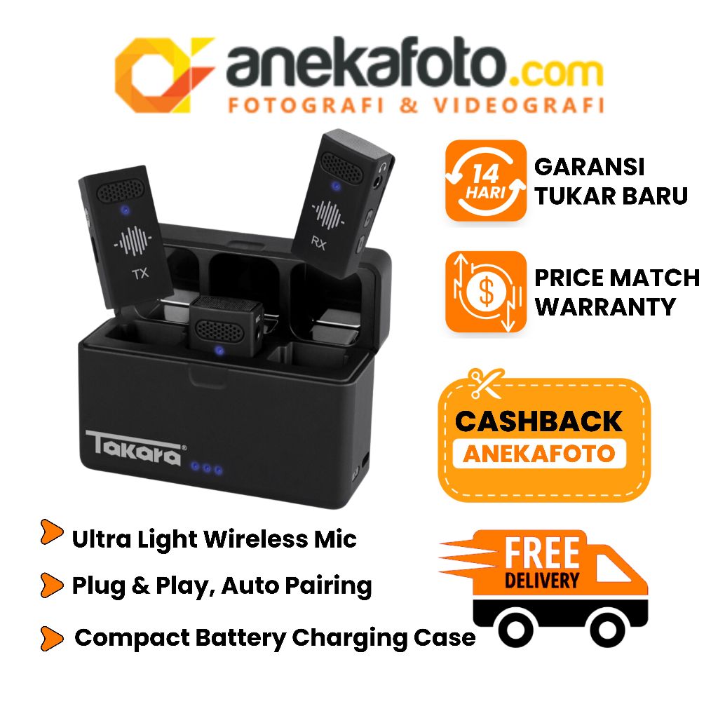 Jual Takara Intro X3 2.4GHz Digital Wireless Microphone with Charging ...