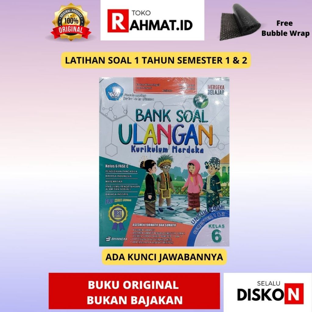 Jual LATIHAN SOAL BANK SOAL ULANGAN SD KELAS 1 2 3 4 5 6 SEMESTER 1 & 2 KURIKULUM MERDEKA ...