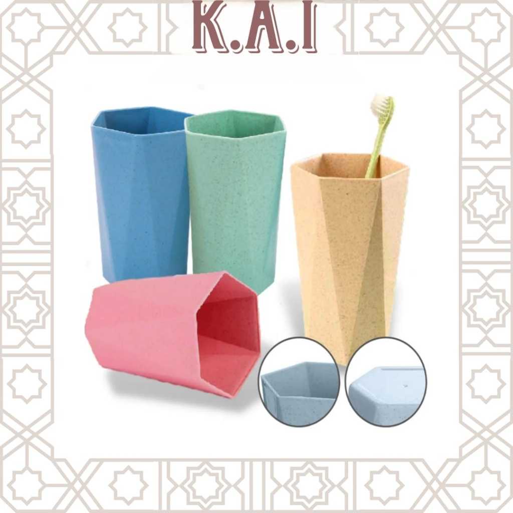 Jual (K.A.I) Gelas segi enamJerami Gandum Ramah Lingkungan / GELAS ...