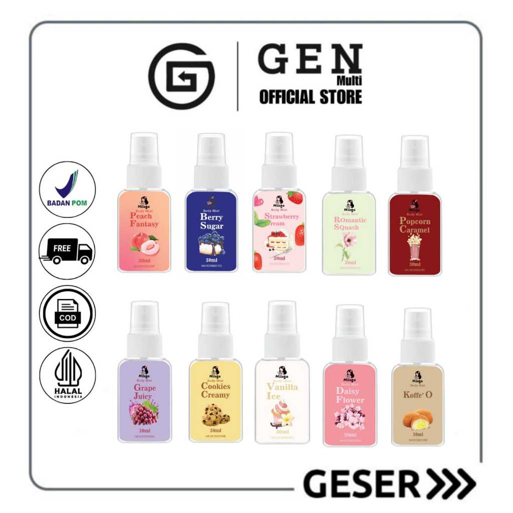 Jual GEN - [BPOM] Parfum Body Mist Milofa 30ml Non Box Premium/ Body ...