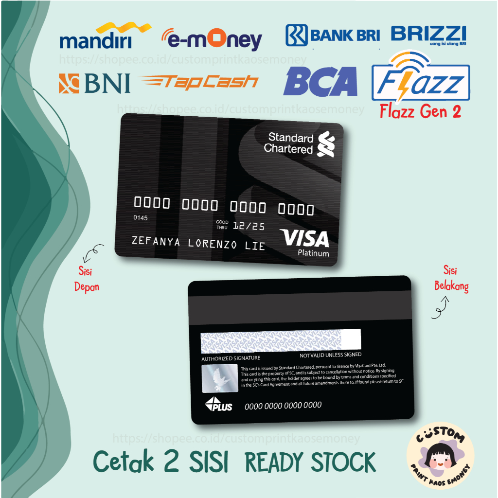 Jual KARTU E MONEY E TOLL KREDIT CARD BLACK STANDARD CHARTERD KARTU ...