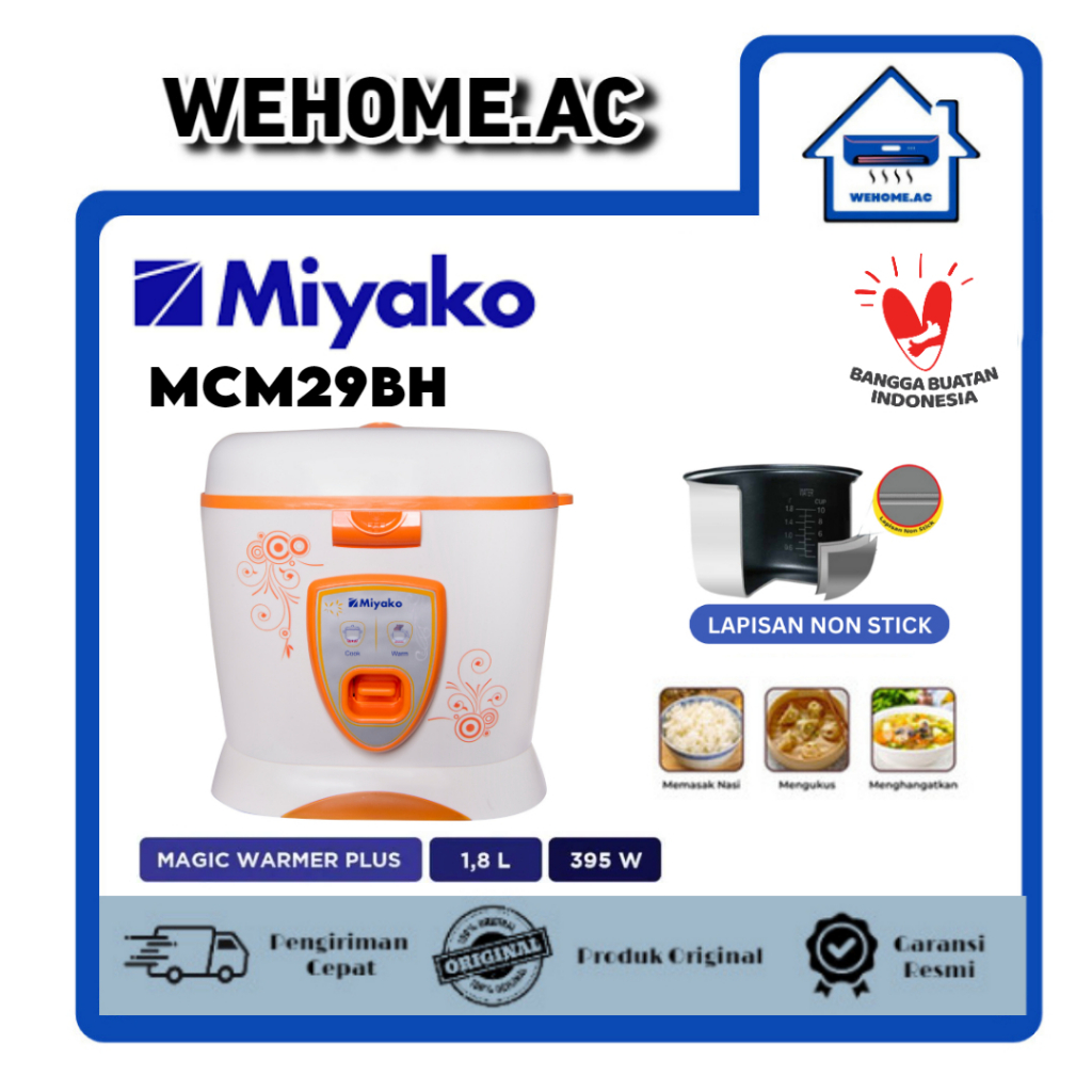 Jual Rice Cooker Miyako MCM29BH Magic Com Miyako 1,8 Liter | Shopee ...