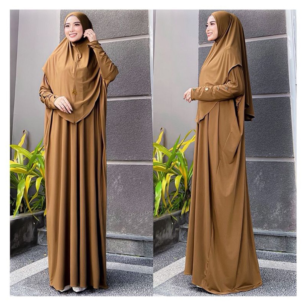 Jual Elly Set Bergo Gamis Jumbo LD 100-170cm Gamis Abaya Umroh Abaya Daily Wanita Muslim Syari ...