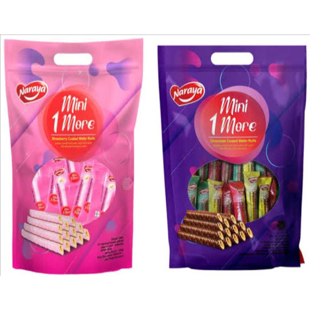 Jual Naraya Mini 1 More Chocolate Strawberry Coklat Wafer Rolls 200g ...